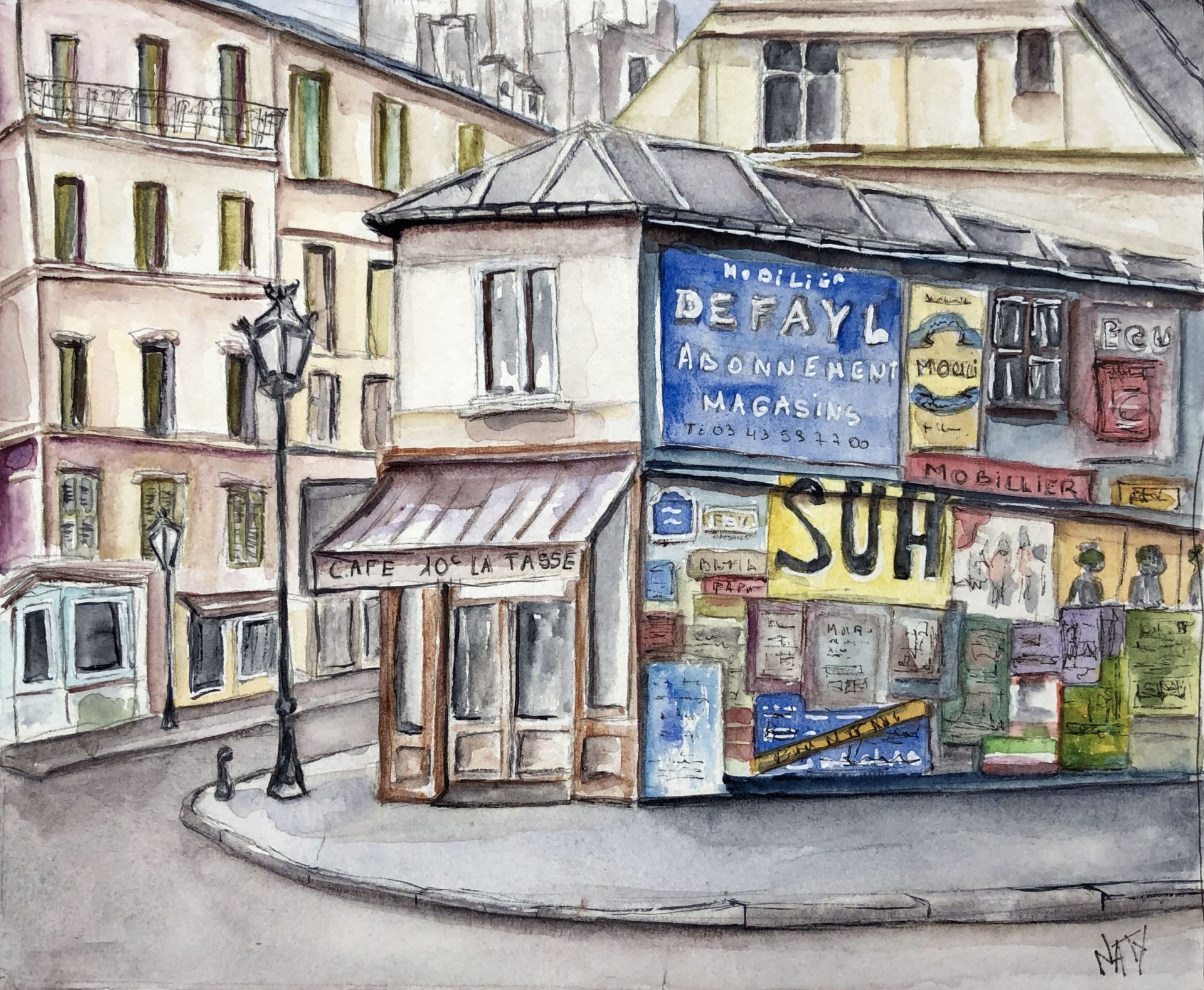 Aquarelle d'une rue parisienne | Naty journal d’une apprentie artiste